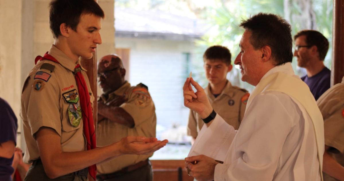 Scouts Learn About the Gift of the Eucharist | Gulf Coast Catholic